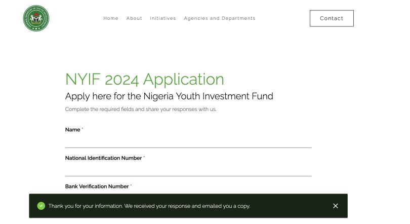 Nigeria Youth Investment Fund (NYIF) Program Re-Opened