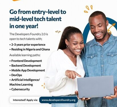 Developers Foundry 2.0 ( Free Tuition+ Mentorship + Training) • NewBalancejobs